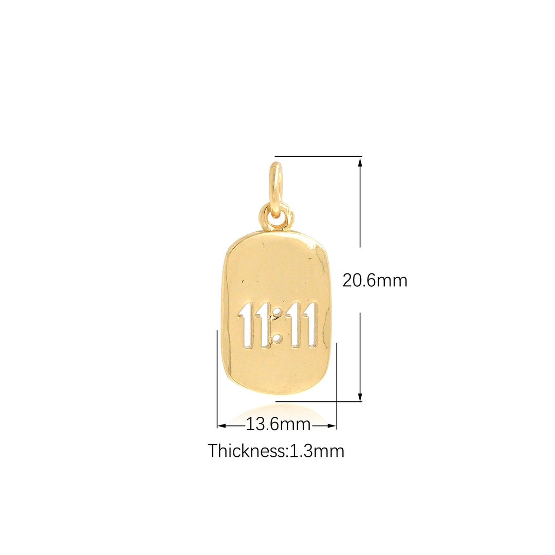10 Pcs Angel Number Pendant, Square Charm, 18K Gold Filled Time Charm ...