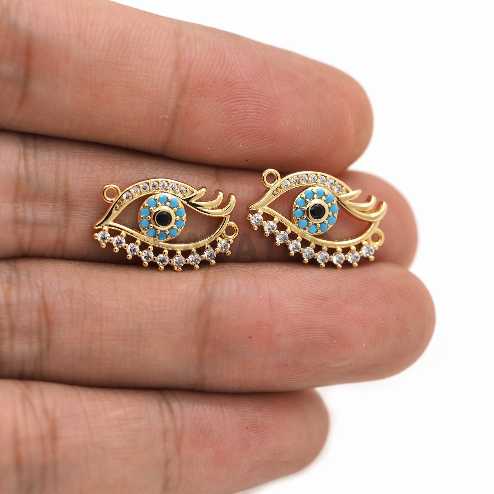 1PCS Devil's Eye Pendant Big Eye Jewelry Cubic Zirconia Gold Filled ...