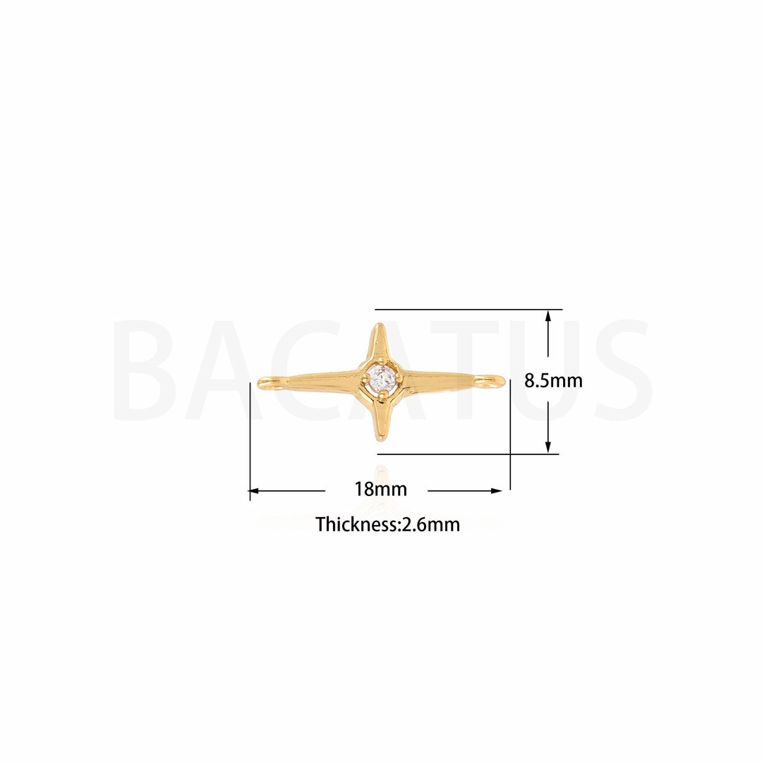 18K Gold Filled Pointed Star Connector Polaris Connector Star Charm ...