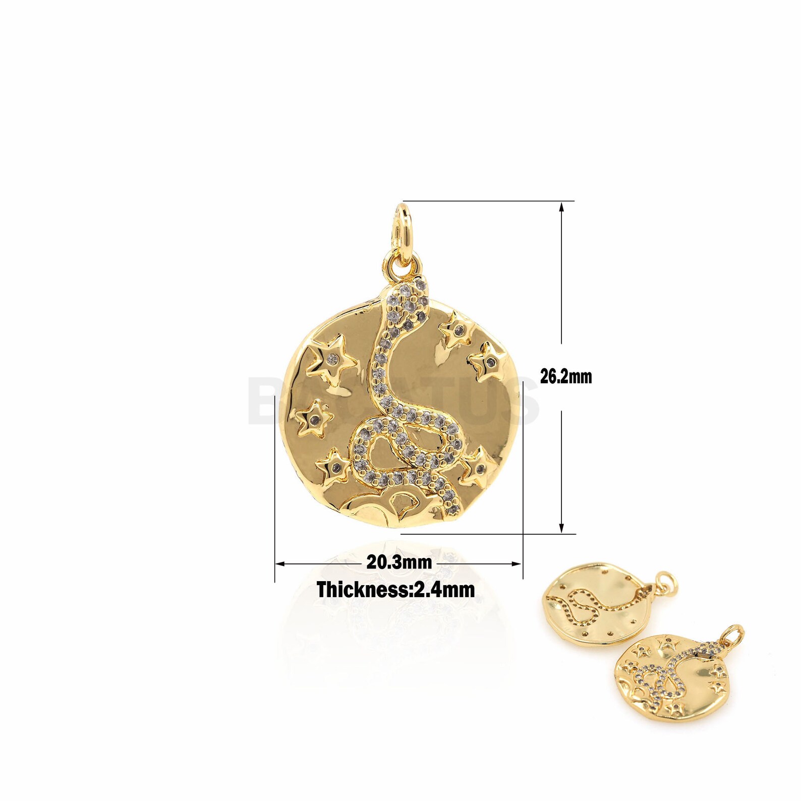 1PCS Round Snake Pendantgold Snake Medallionsnake Necklace - Etsy