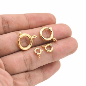 Round Spring Clasp, Necklace Clasp, Gold Spring Clasp, Jewelry Clasp ...