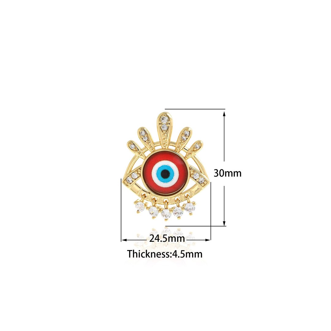 Demon Eye Necklace Eye Ornament Cubic Zirconia DIY Jewelry Making Greek ...