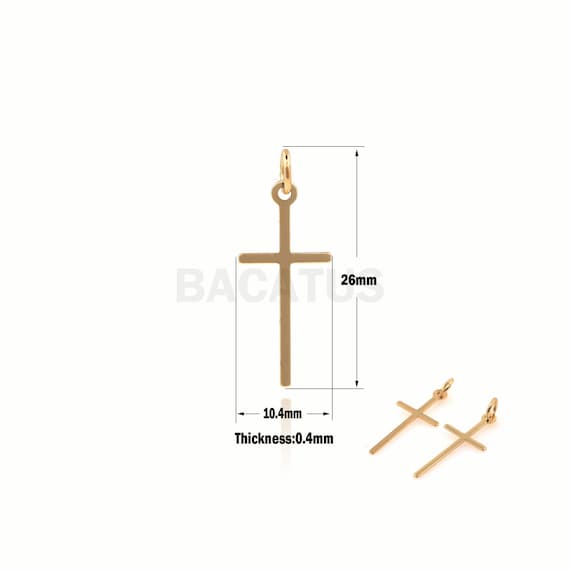 1pcs Shiny Gold Cross Pendant Religious Charm Cross | Etsy