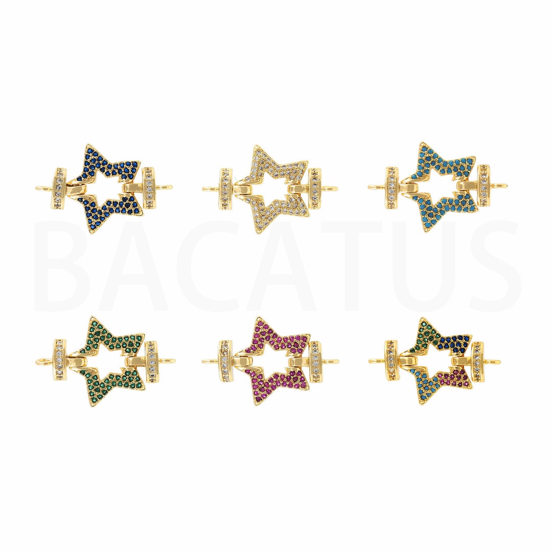 18K Gold Filled Star Connector,gold Dainty CZ Star Connector,star ...