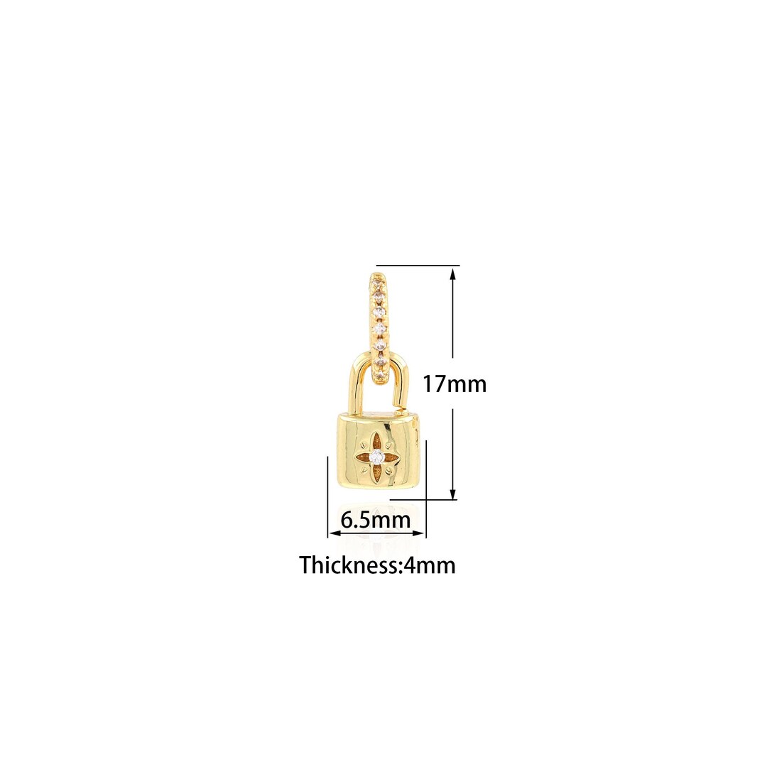 Pure Gold Lock Pendant Necklace, Key Lock Pendant Exquisite Lock Key ...