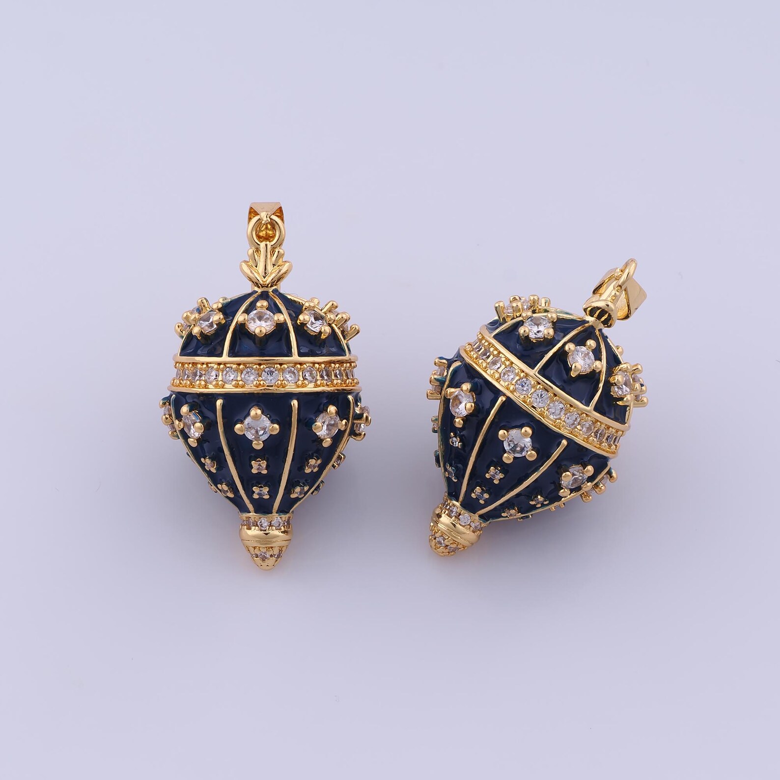 Hot Air Balloon Pendant,18k Gold Filled Balloon Necklace,micropavé CZ ...