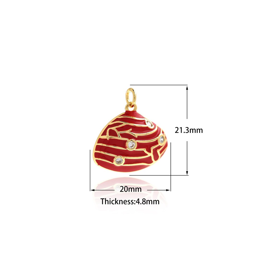 18K Gold Filled Shell Pendant,enamel Shell Charms,simple Pendant ...