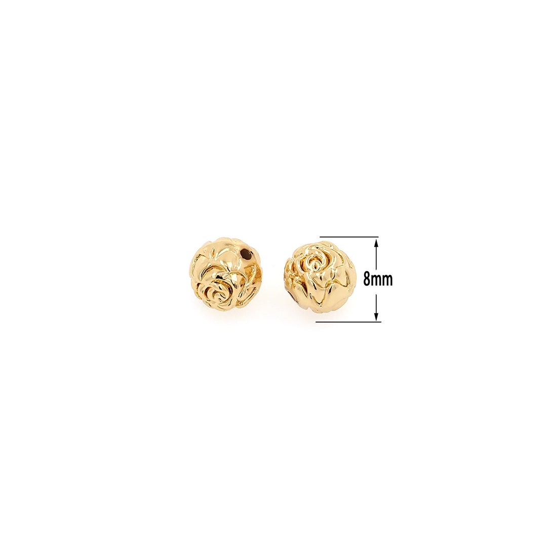 18K Gold Filled Spacer Round Beads,gold Round Beads, DIY Bracelet ...