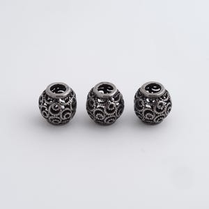 1 Pcs Stainless Steel Retro Ball Spacer Beads,silver Round Beads,ball ...