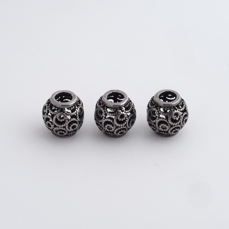 1 Pcs Stainless Steel Retro Ball Spacer Beads,silver Round Beads,ball ...