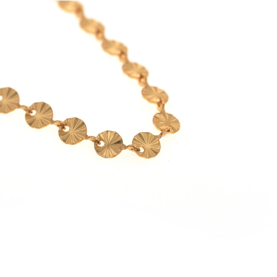 1 Meter,gold Disc Chain,18k Gold Filled Layered Chain,unfinished ...