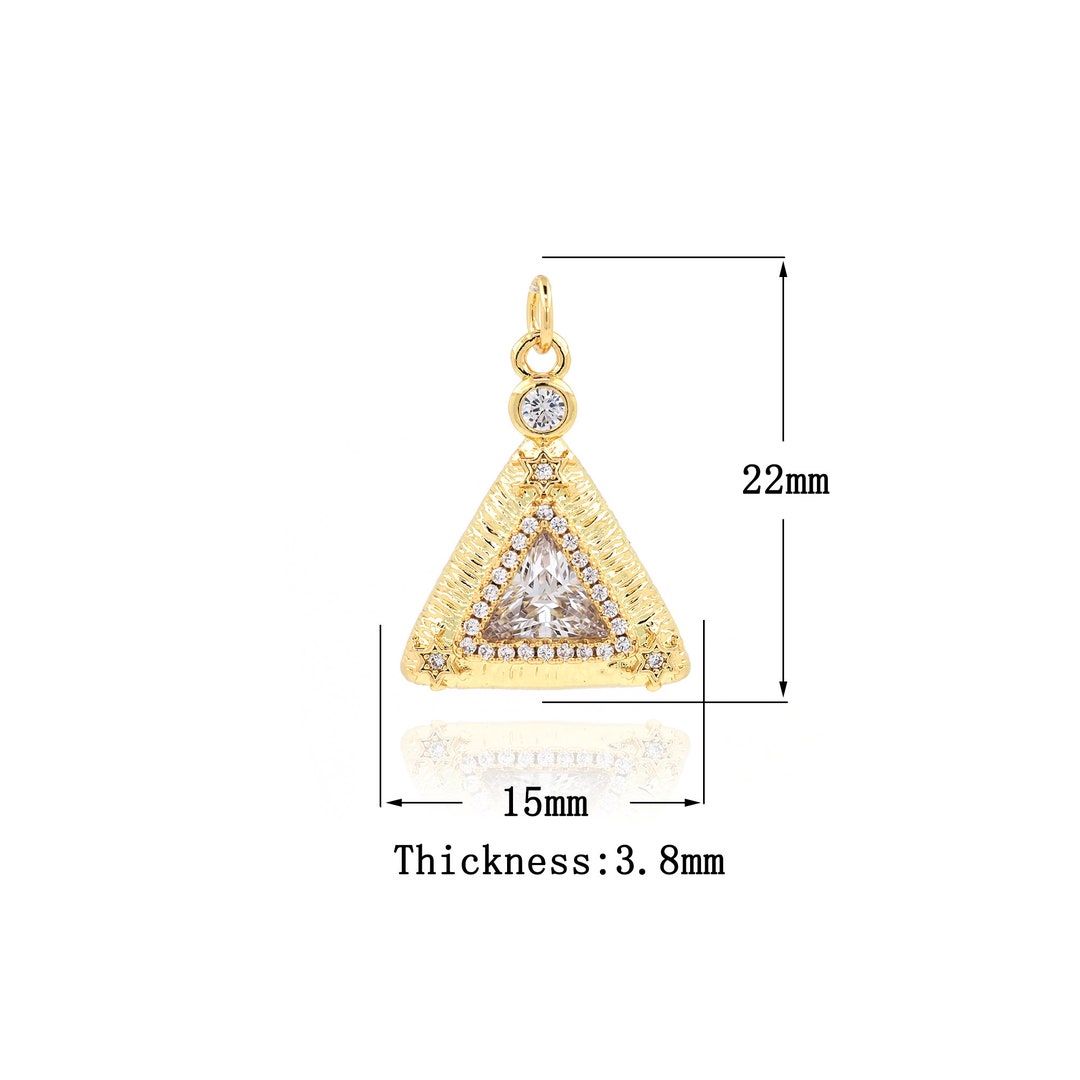 18K Gold Filled Triangle Pendant,gold Dainty Triangle Charms,triangle ...