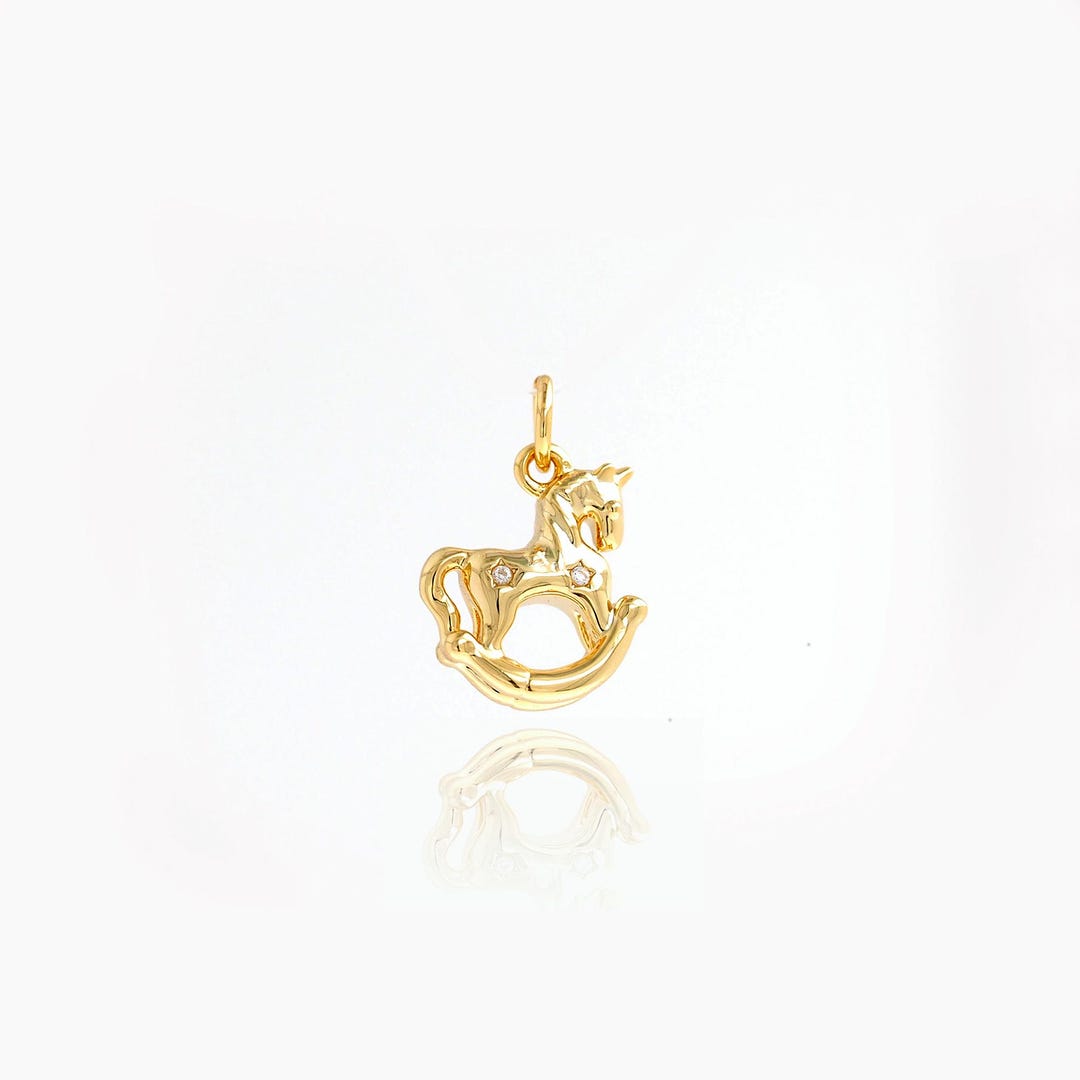 Trojan Horse Pendant, Toy Charm, 18K Gold Filled Horse Necklace ...