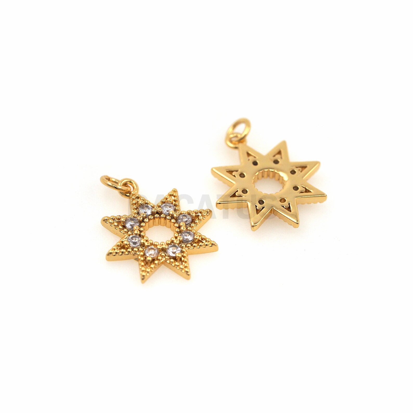 1PCS Eight-pointed Star Pendant Gold and White Diamond Star - Etsy