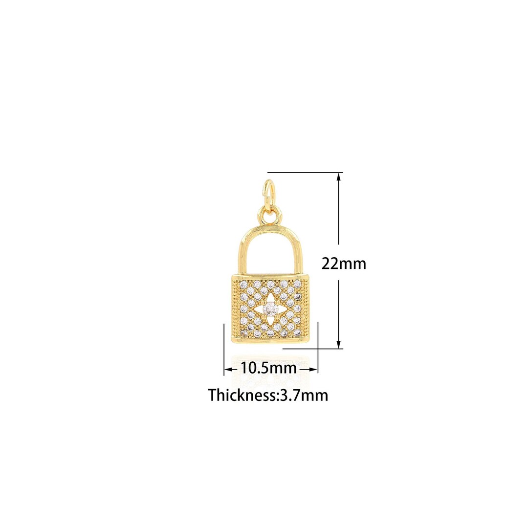 Key Lock Pendant Exquisite Lock Key Pendant, Pure Gold Lock Pendant ...