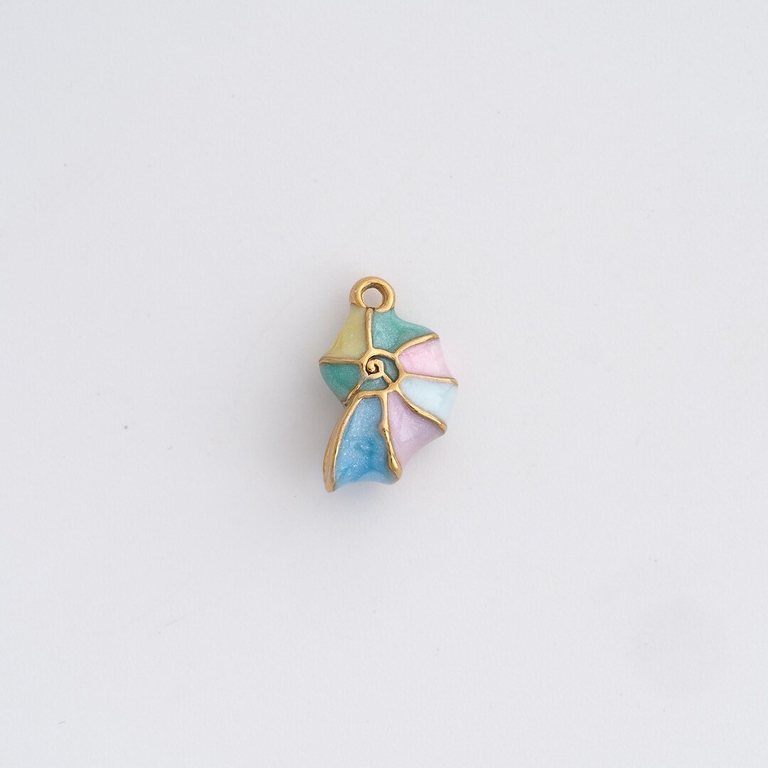 Stainless Steel Snail Shell Pendant,shell Charms,enamel Snail Shell ...