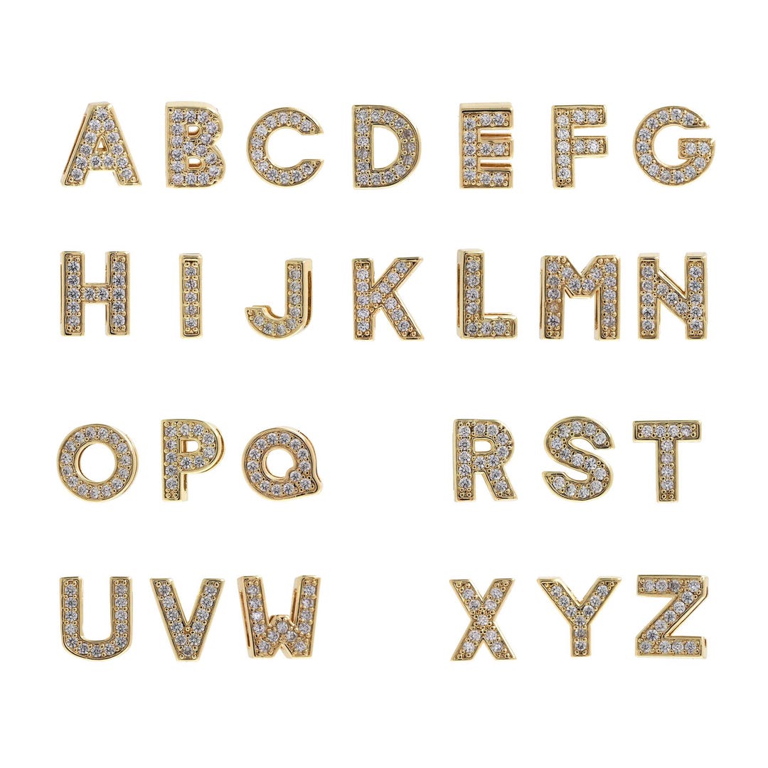 Mini Letter Spacer Beads, Gold Letter Ornaments,alpabet Beads, Alpabet ...