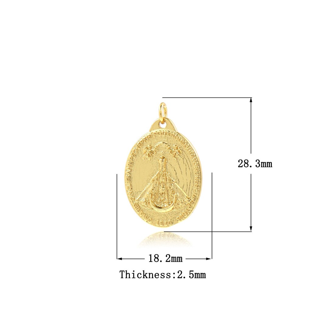 18K Gold Filled Pope Pendant,gold Dainty Charms,oval Charm Bracelet ...