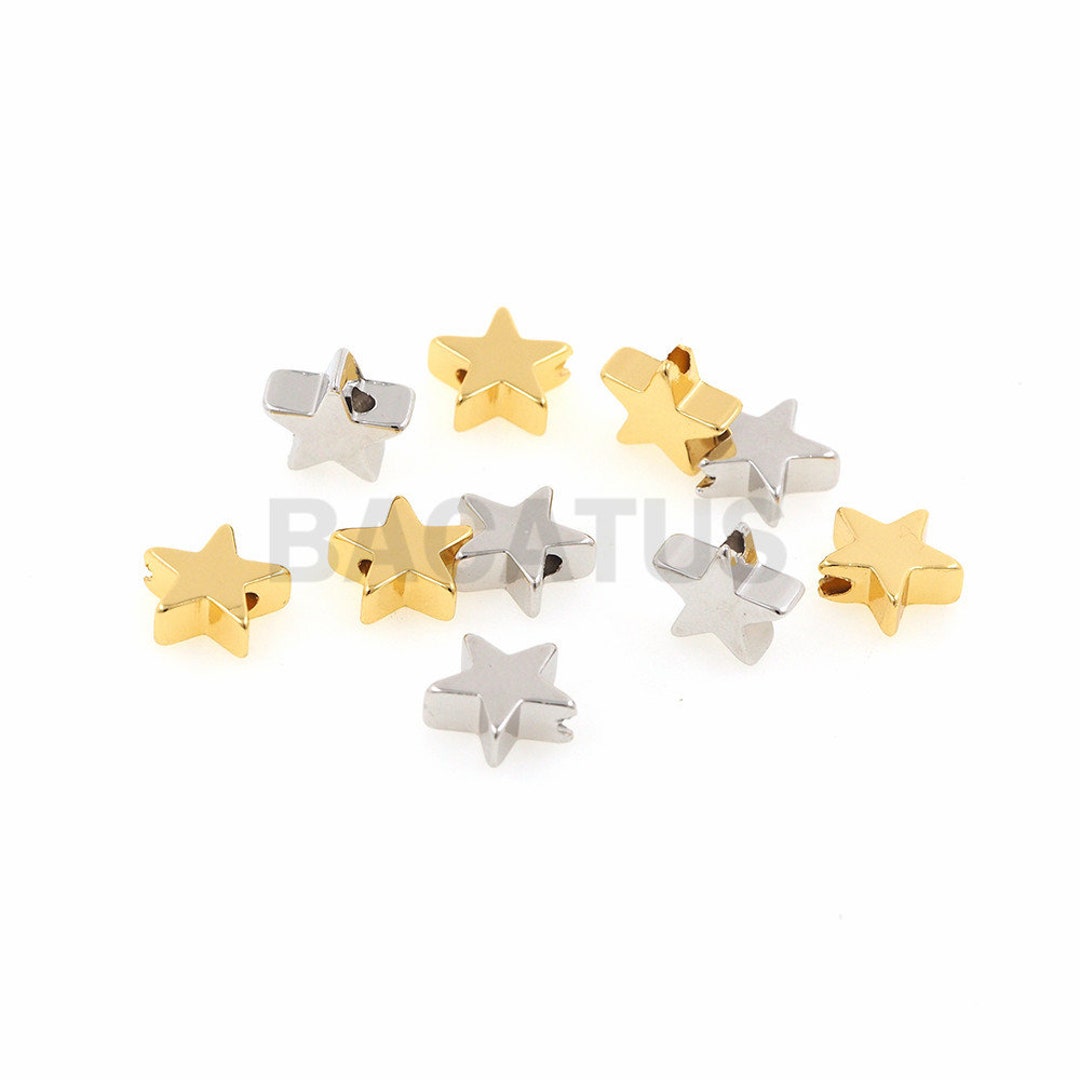 18K Metal Five-pointed Star Beads,star Beads, Star-shaped Beads, Copper ...