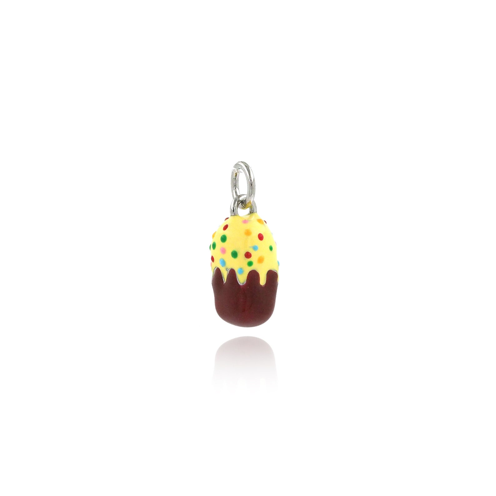 18K Gold Filled Cake Pendant,gold Dainty Cake Charms,enamel Cake Charm ...
