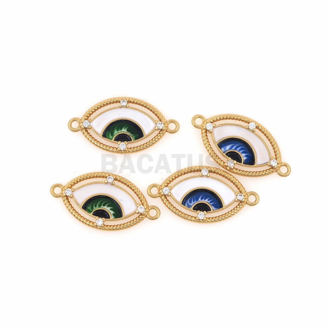 18kgold Filled Magic Eye Enamel Connector Gold Magic Eye - Etsy