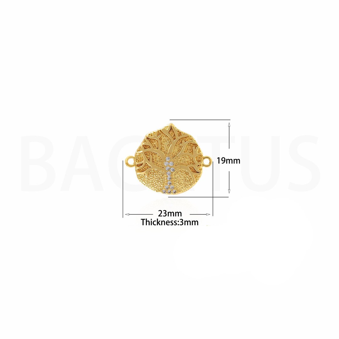 18K Gold Filled Tree of Life Connector,gold Dainty CZ Tree Connector ...
