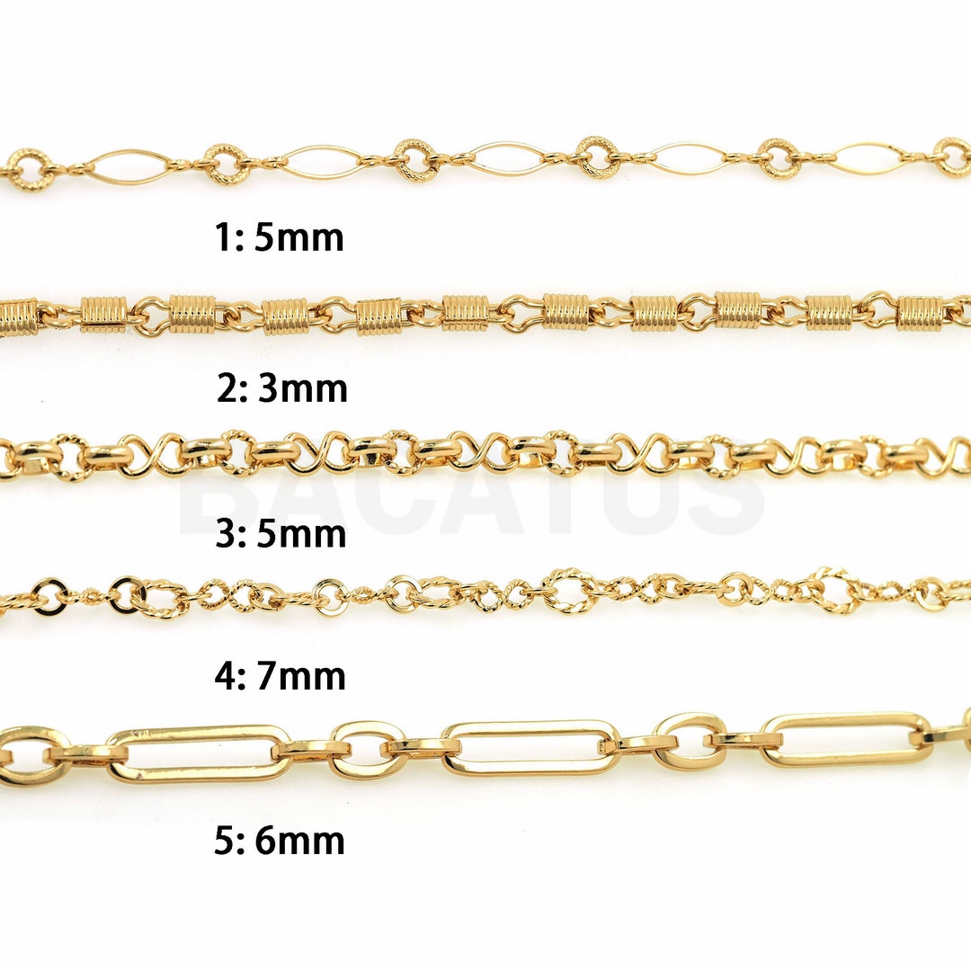 1 Meter Semi-finished Necklace and Bracelet Making Supplies 18K Gold ...