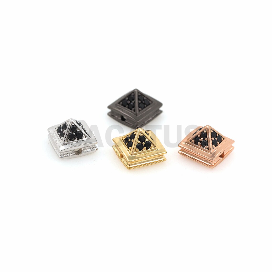 1PCS CZ Pyramid Triangle Beads Pyramid Spacer Beads Pyramid | Etsy