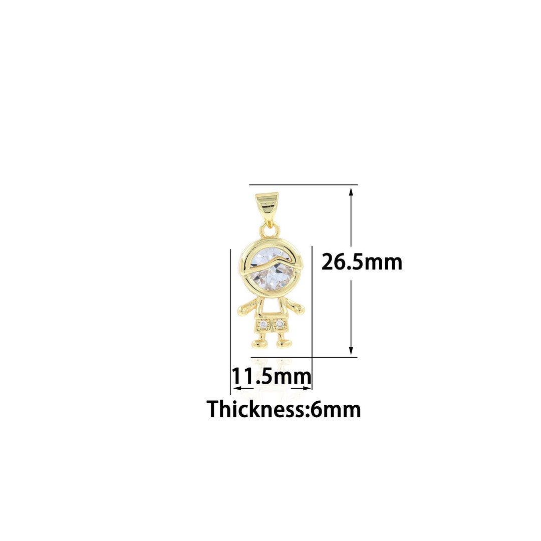 Boy Charm 18K Gold Filled Boy Pendant,gold Dainty Character Charms ...
