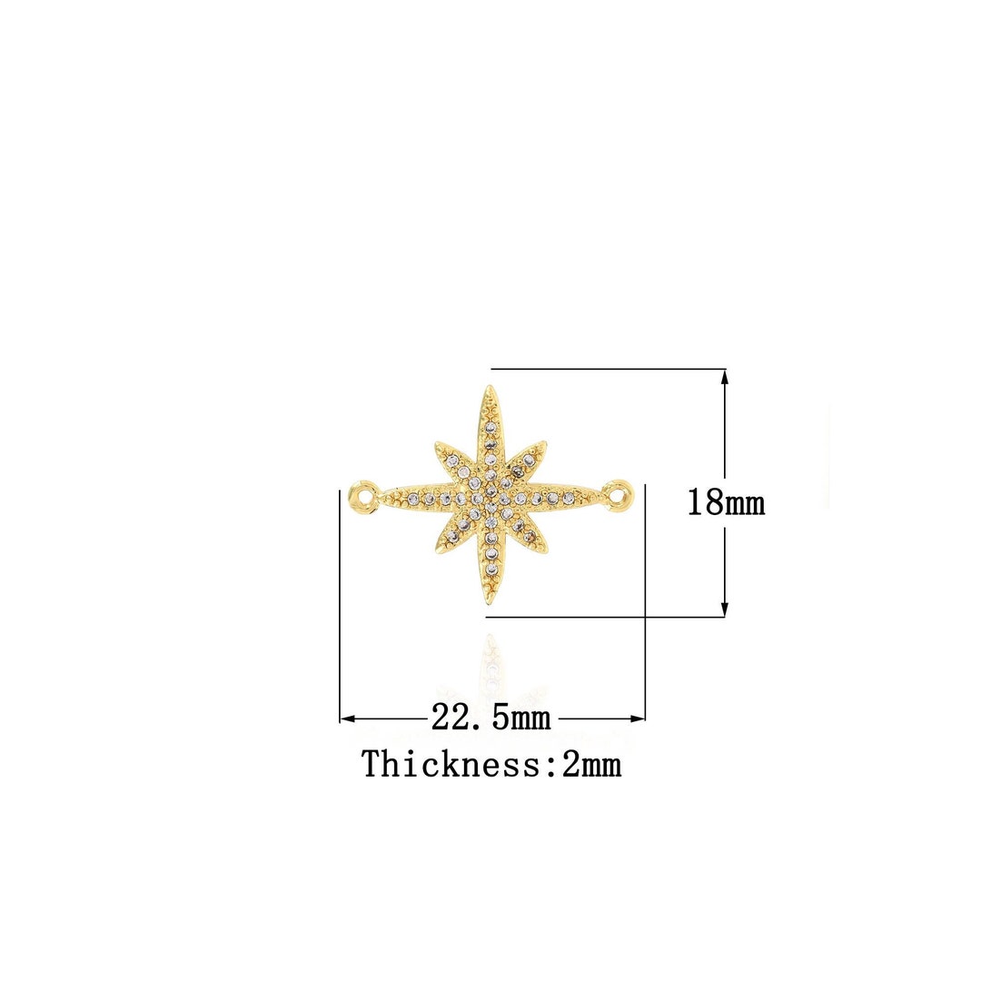 18K Gold Filled Star Connector Polaris Connector Star Charm Suitable ...