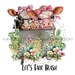 Cow PNG, Wheel Barrow and Sunflower Sublimation, Cow Digital Download ...