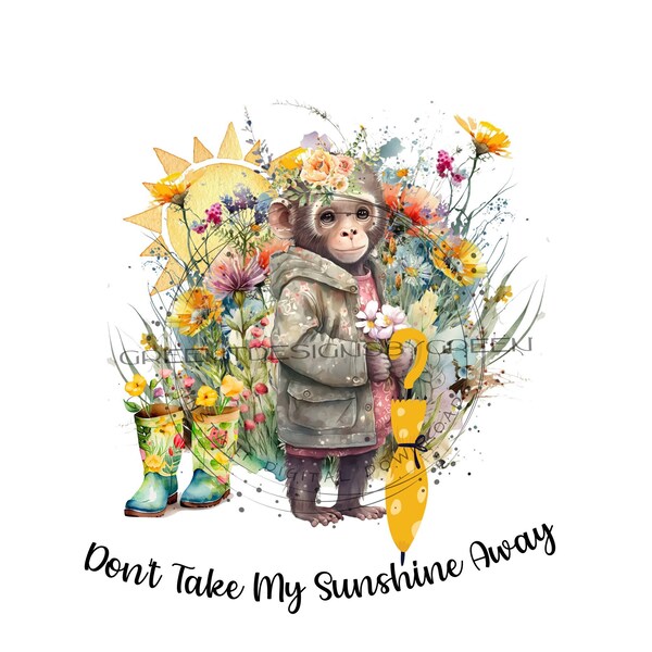 Sunflower and Monkey Png - Etsy