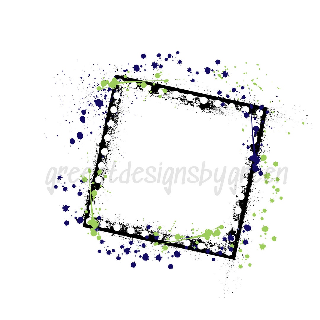 Splatter Paint Sublimation, Border Frame PNG, Paint Splatter, Splash ...