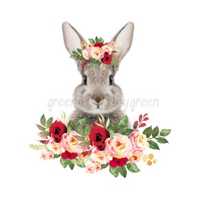 Bunny Flower Png, Sublimation Designs Downloads, Rabbit PNG Files ...