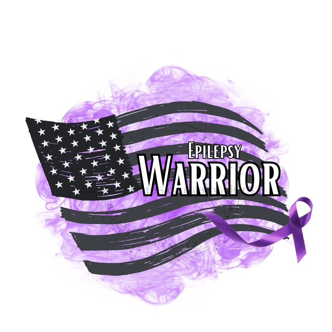 Epilepsy Awareness PNG - American Flag PNG for Sublimation, Purple ...