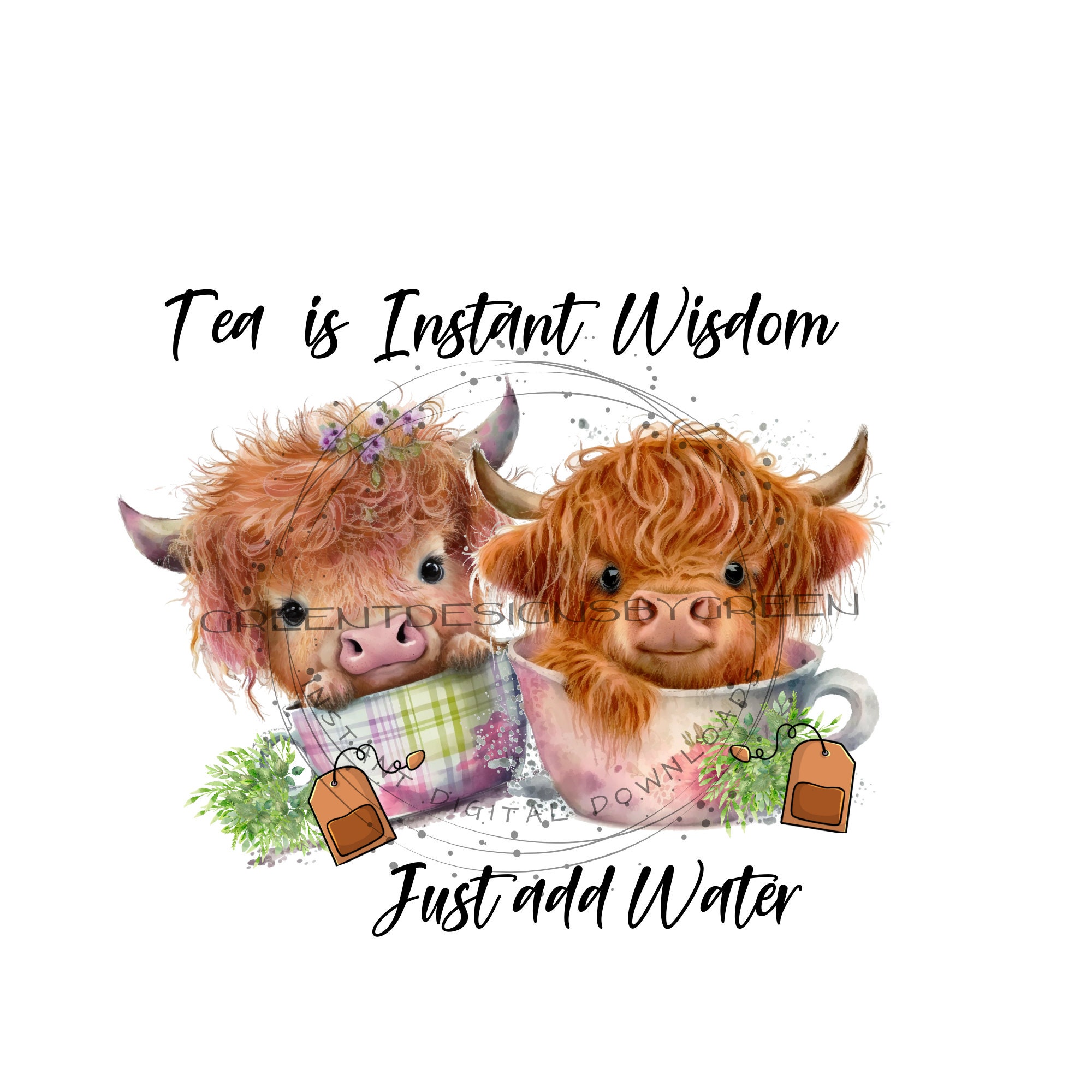 Highland Cow PNG for Sublimation Tea Cup PNG tea is - Etsy
