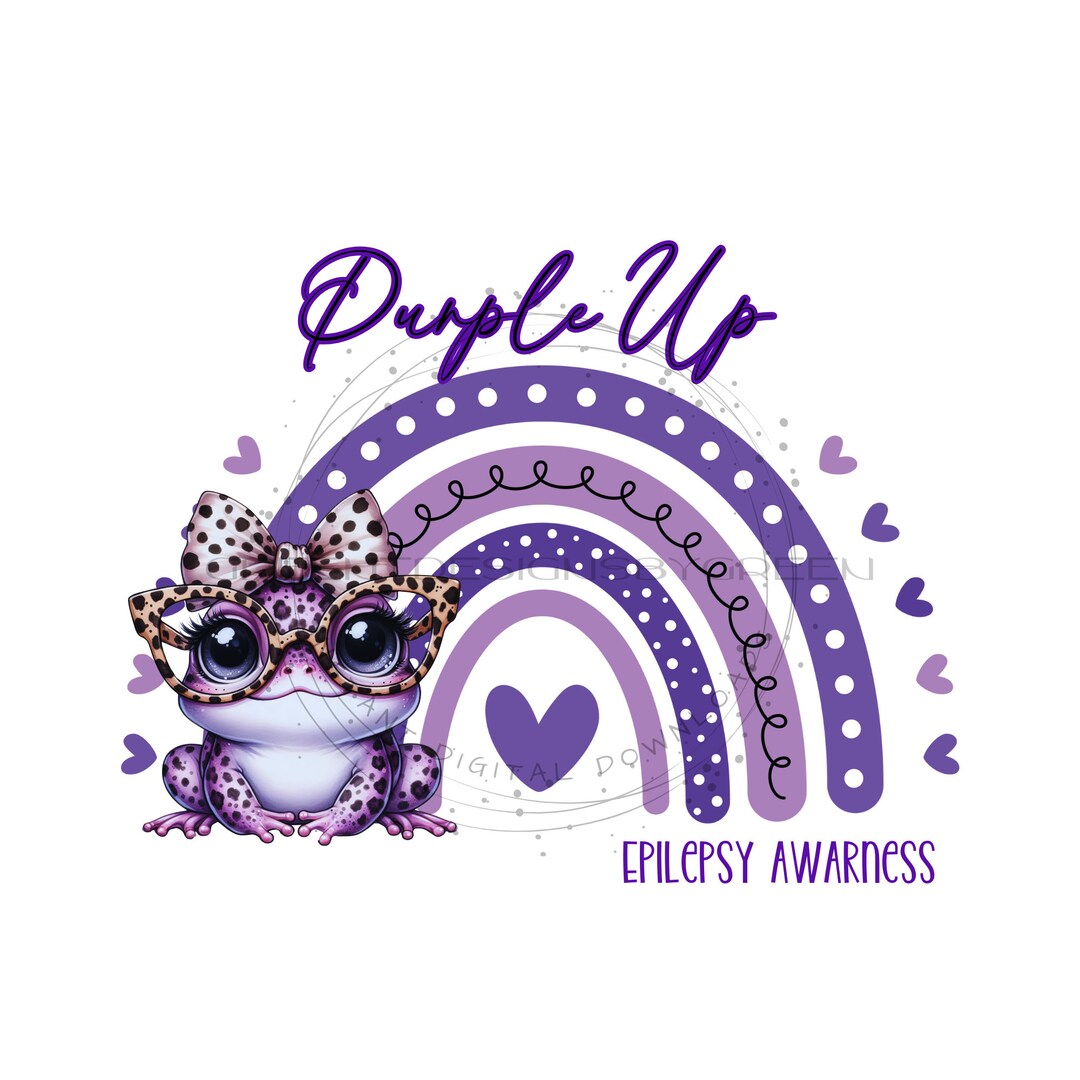 Epilepsy Awareness PNG - Purple Frog Rainbow Design (digital Download ...