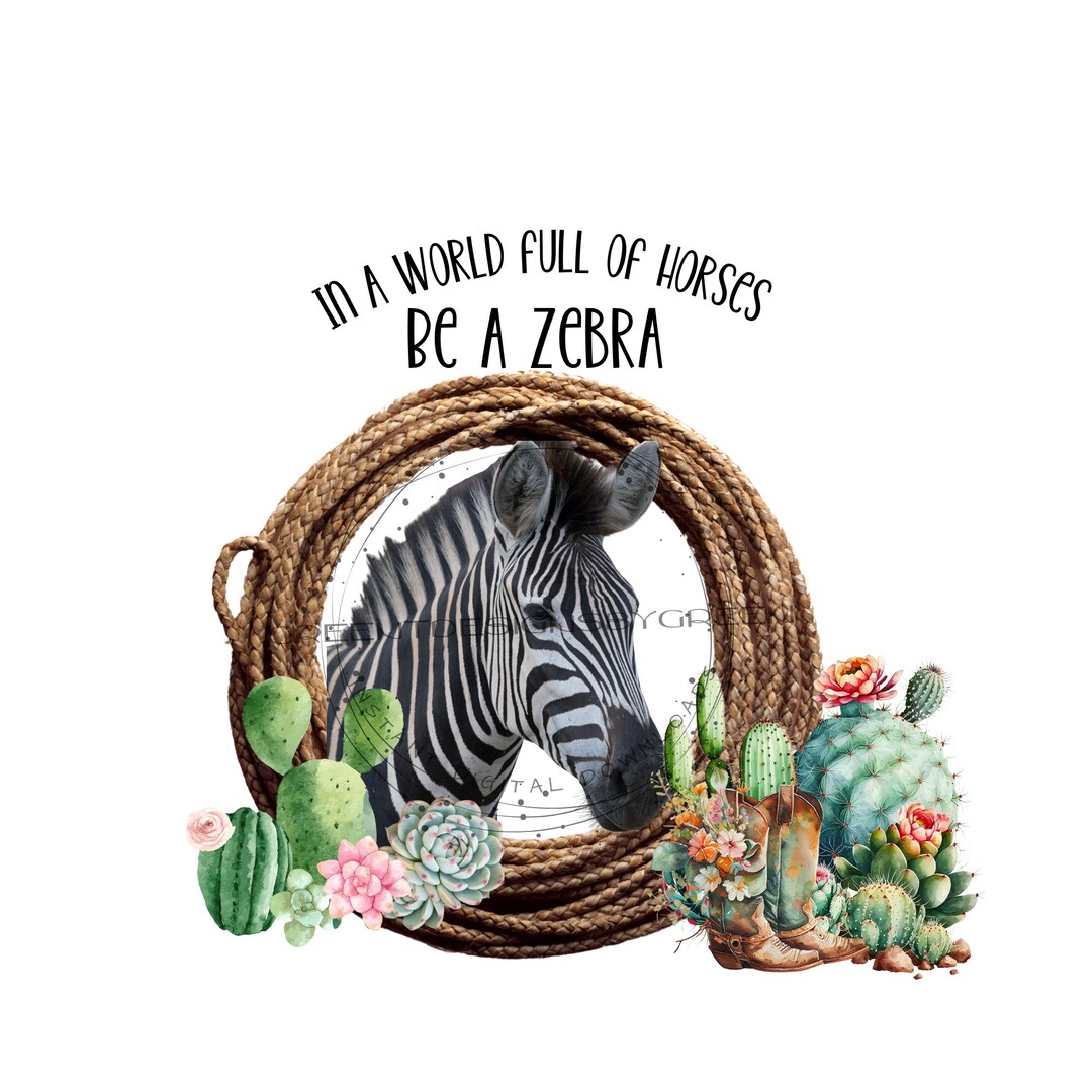 Zebra PNG Digital Download, Western Zebra PNG, Cowboy Sublimation ...