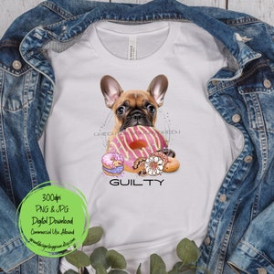 Adorable Puppy Eating Donut Clipart Guilty of Loving Donuts Sublimation ...