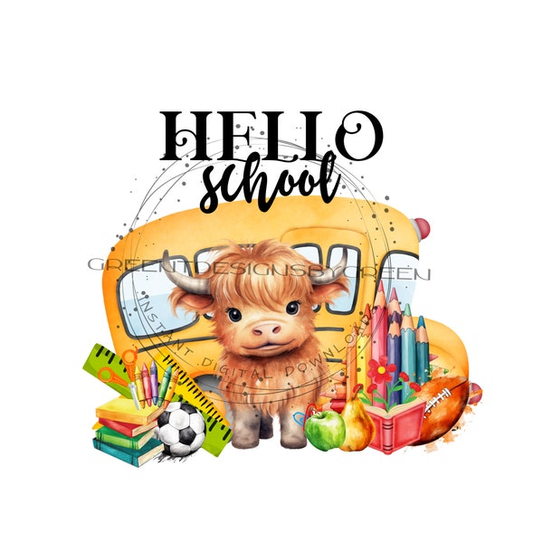 Cow School Bus Png - Etsy