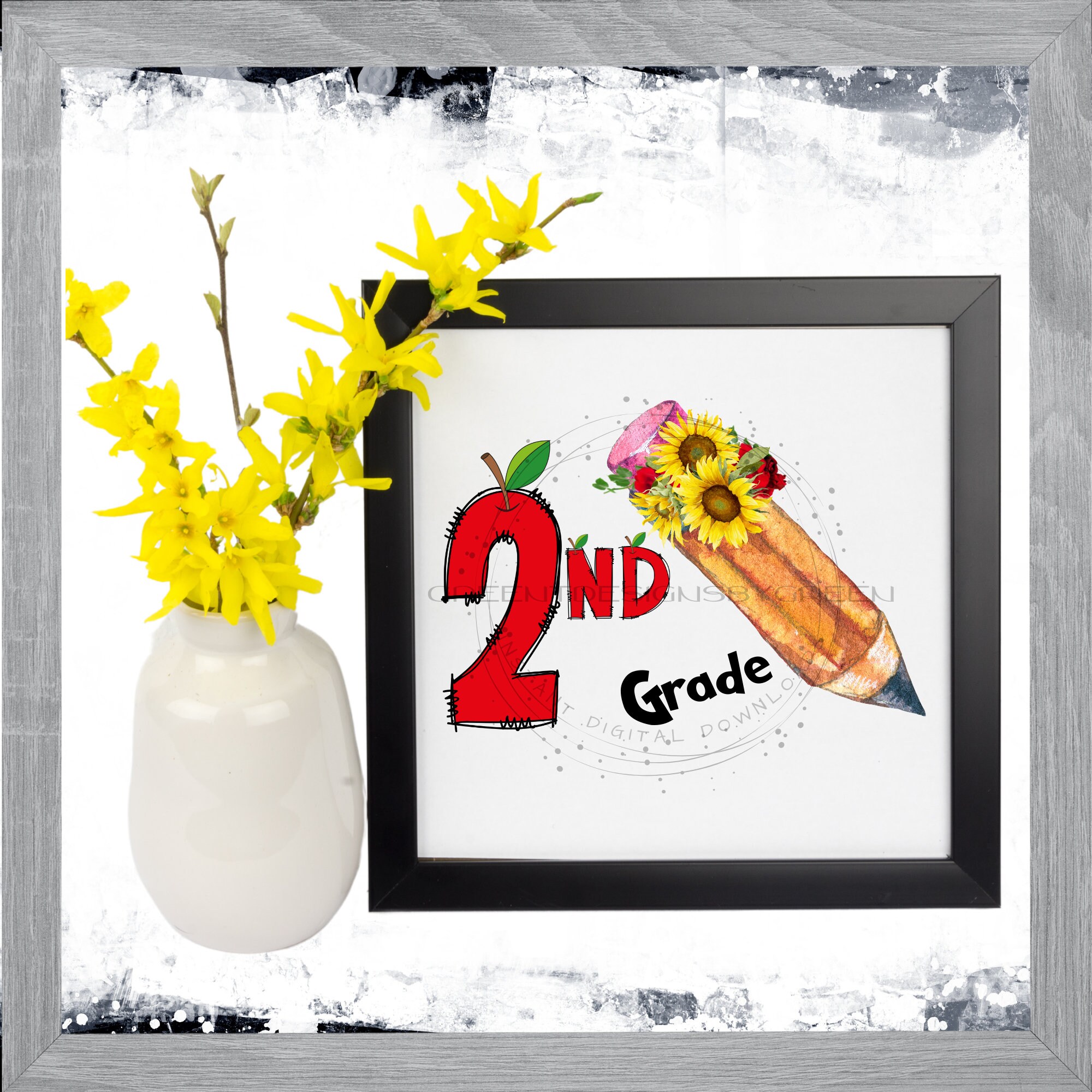 Back to School PNG 2nd Grade PNG School Pencil Sublimation - Etsy