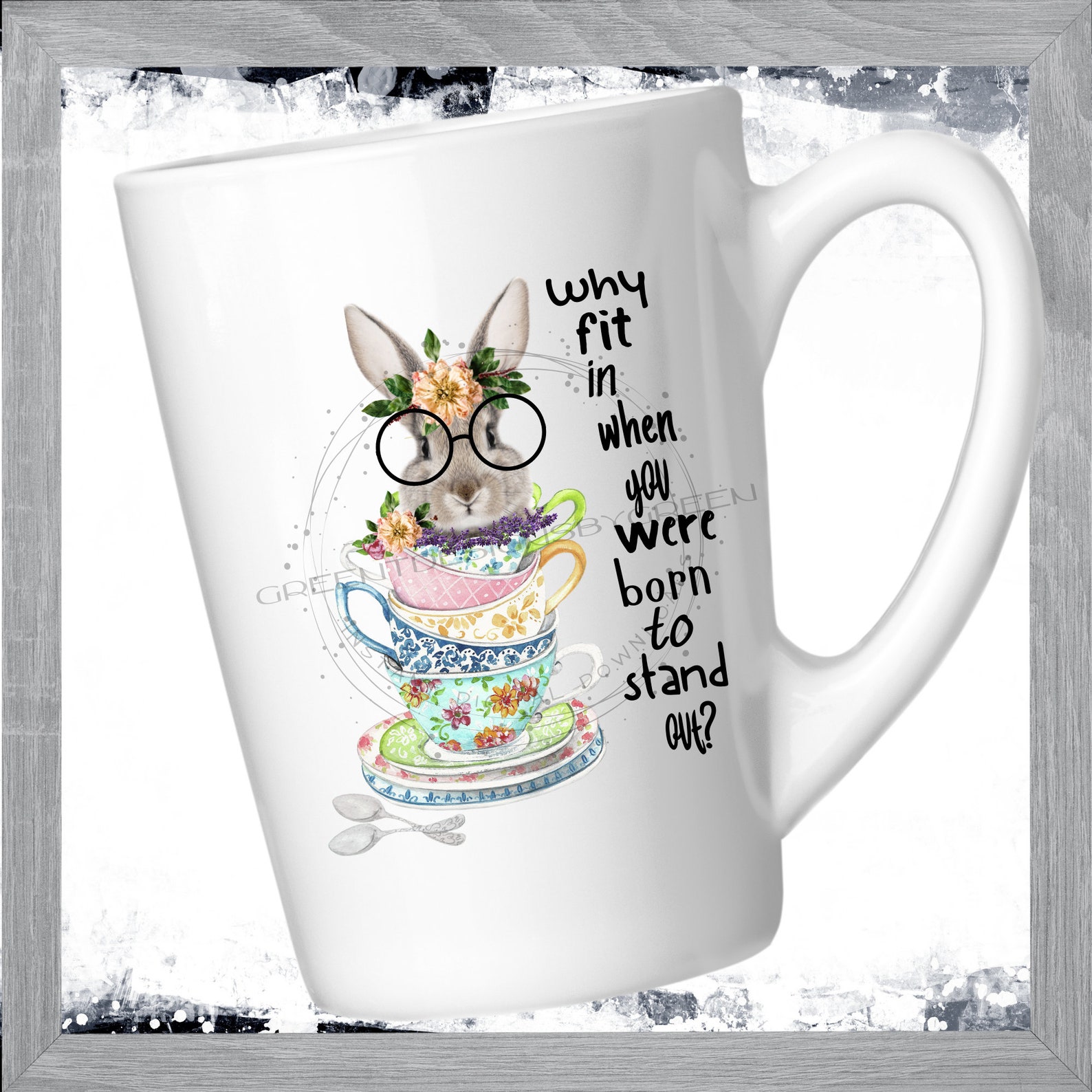 Bunny Rabbit PNG Tea Cups Clipart Bunny Sublimation - Etsy