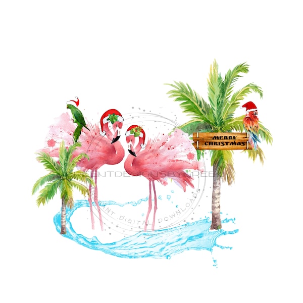 Flamingo Christmas - Etsy