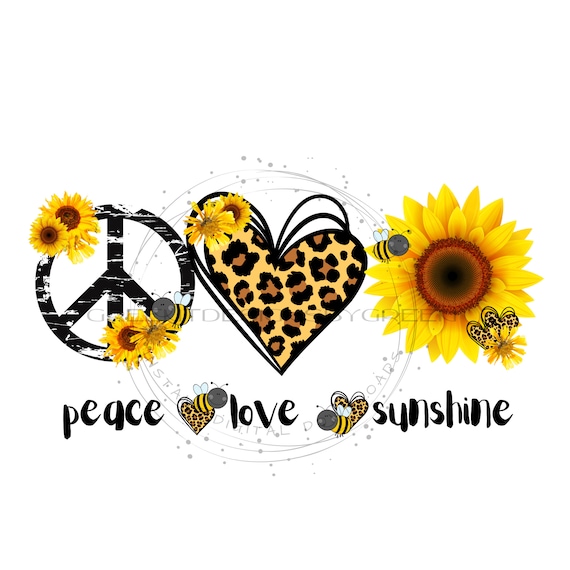 Peace Love Sunshine PNG File Rustic Sunflower Digital - Etsy