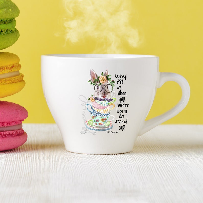 Bunny Rabbit PNG Tea Cups Clipart Bunny Sublimation | Etsy