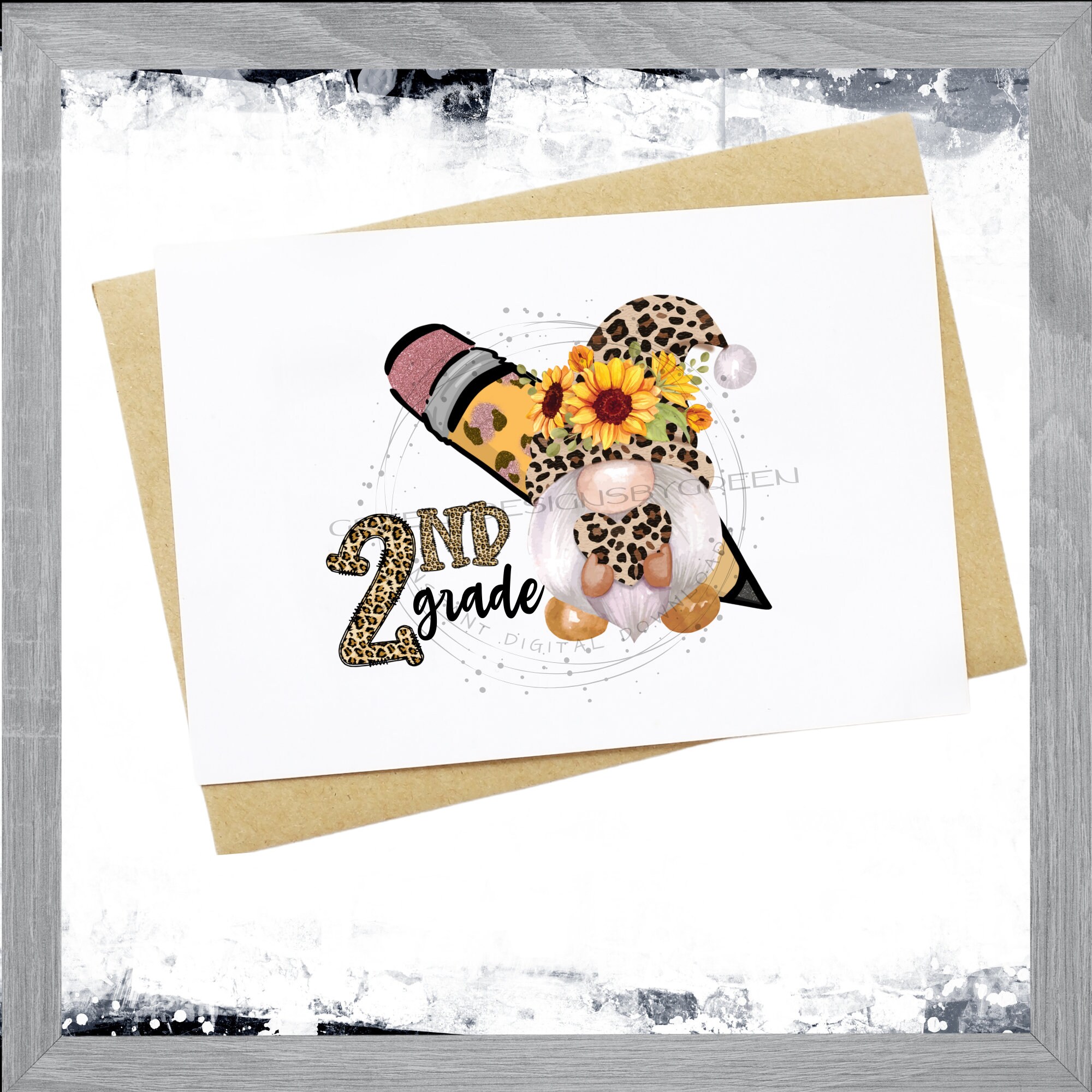 Back to School PNG 2nd Grade School PNG Leopard Print Gnome - Etsy