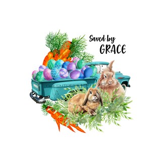 Bunny PNG, Vintage Truck Sublimation, Rabbit PNG, Easter Bunny ...