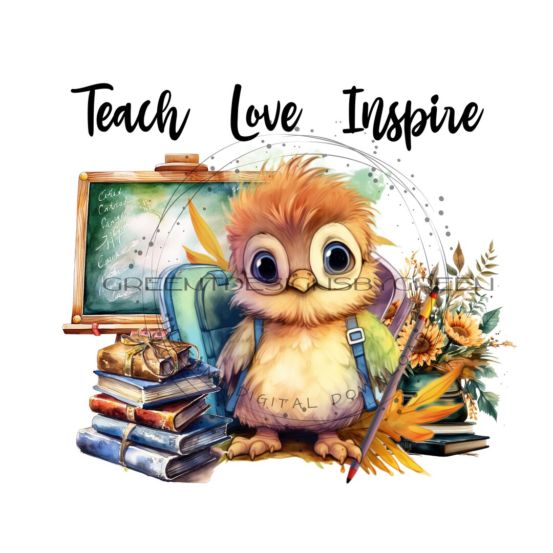Back to School PNG Adorable Owl Clipart School Books, Pencils ...