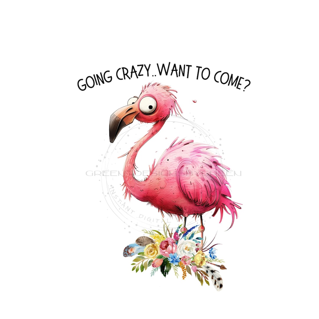 Silly Pink Flamingo PNG for Sublimation Festive Pink Flamingo Clipart ...