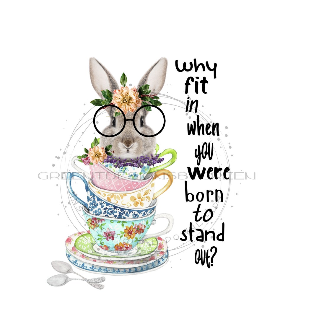 Bunny Rabbit PNG Tea Cups Clipart Bunny Sublimation - Etsy Hong Kong